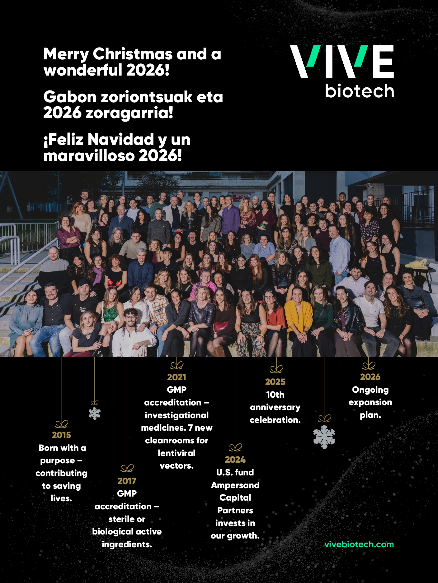 VIVEbiotech os desea una Feliz Navidad y un Próspero 2026 - VIVEbiotech